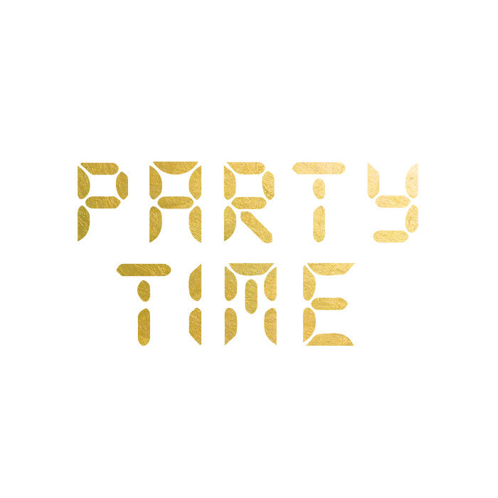 Party Time Gold Temporary Tattoo | Gold Ink Tattoo